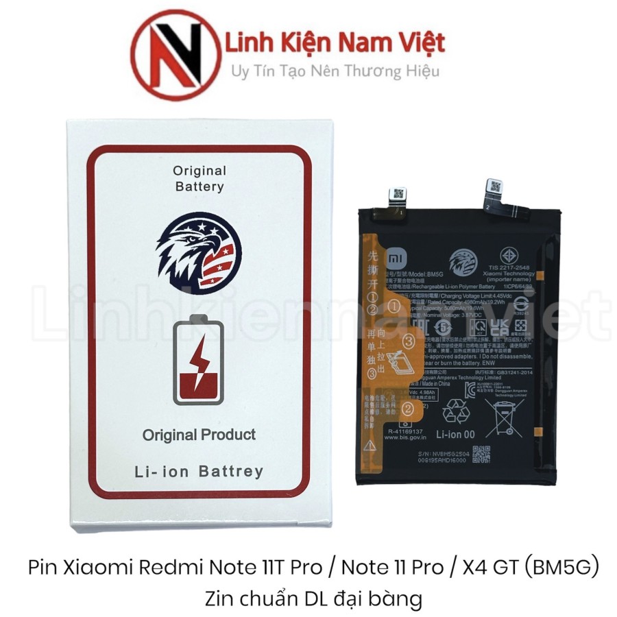 Pin Xiaomi Redmi Note 11T Pro / Redmi Note 11 Pro / X4 GT Zin Đại Bàng ( BM5G )