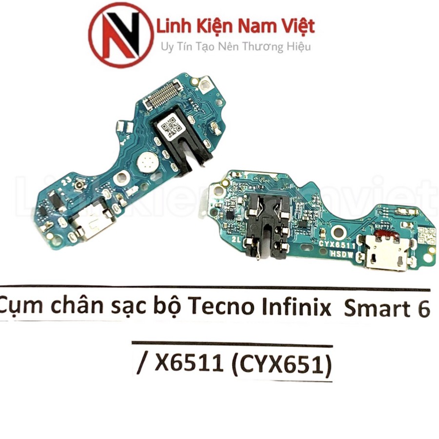 Cụm chân sạc bộ Tecno infinix Smart 6 / X6511 (CYX651)