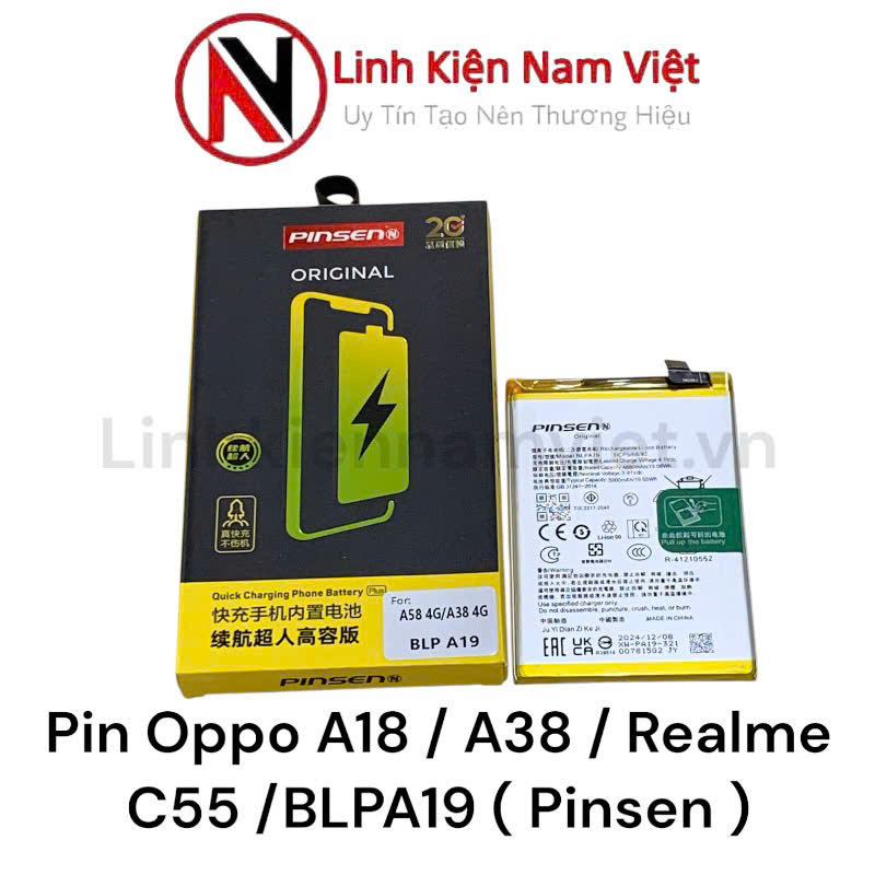 Pin Oppo A18 / A38 / A58 / A78 / Realme C55 / 4G / BLPA19-4880mAh ...